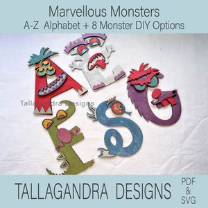 MONSTROUS MONSTERS Alphabet Set + DIY Kit All in One File - Etsy