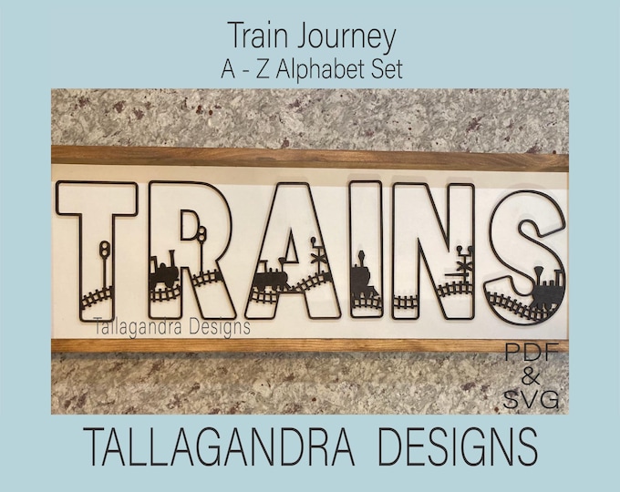 Train Alphabet SVG. Cricut Cut Files, Layered. Silhouette. Train Font ...