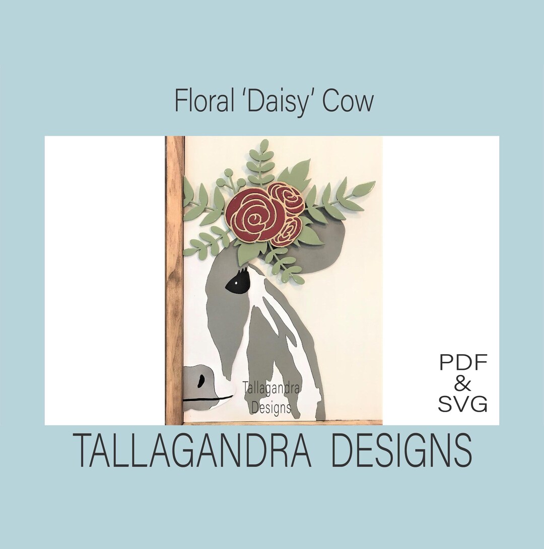 Daisy the Cow / Floral Cow / Laser SVG File - Etsy