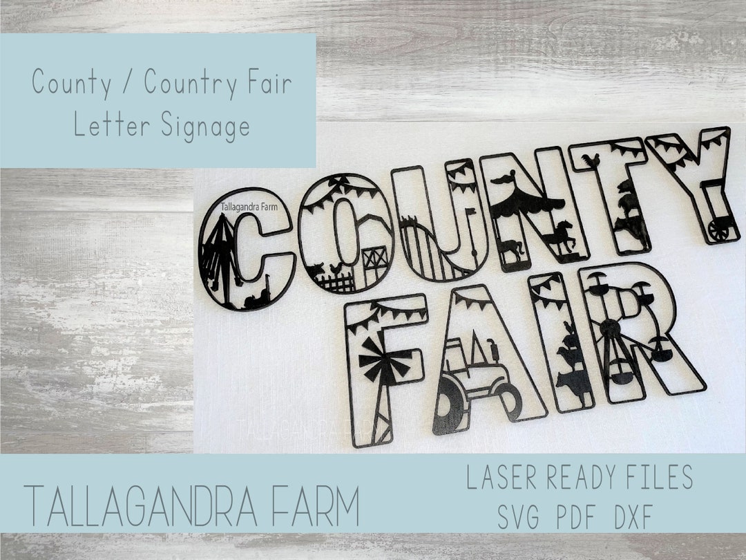 County Fair Signage Letters / SVG Files for County or Country - Etsy