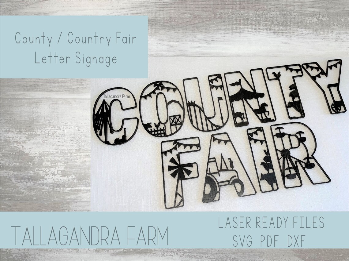 County Fair Signage Letters / SVG Files for County or Country - Etsy