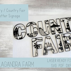 County Fair Signage Letters / SVG Files for County or Country | Etsy
