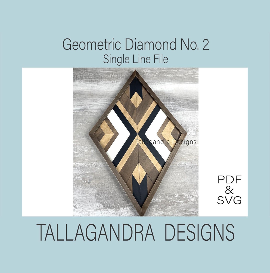 GEOMETRIC DIAMOND No 2 Single Line Laser File / SVG File - Etsy