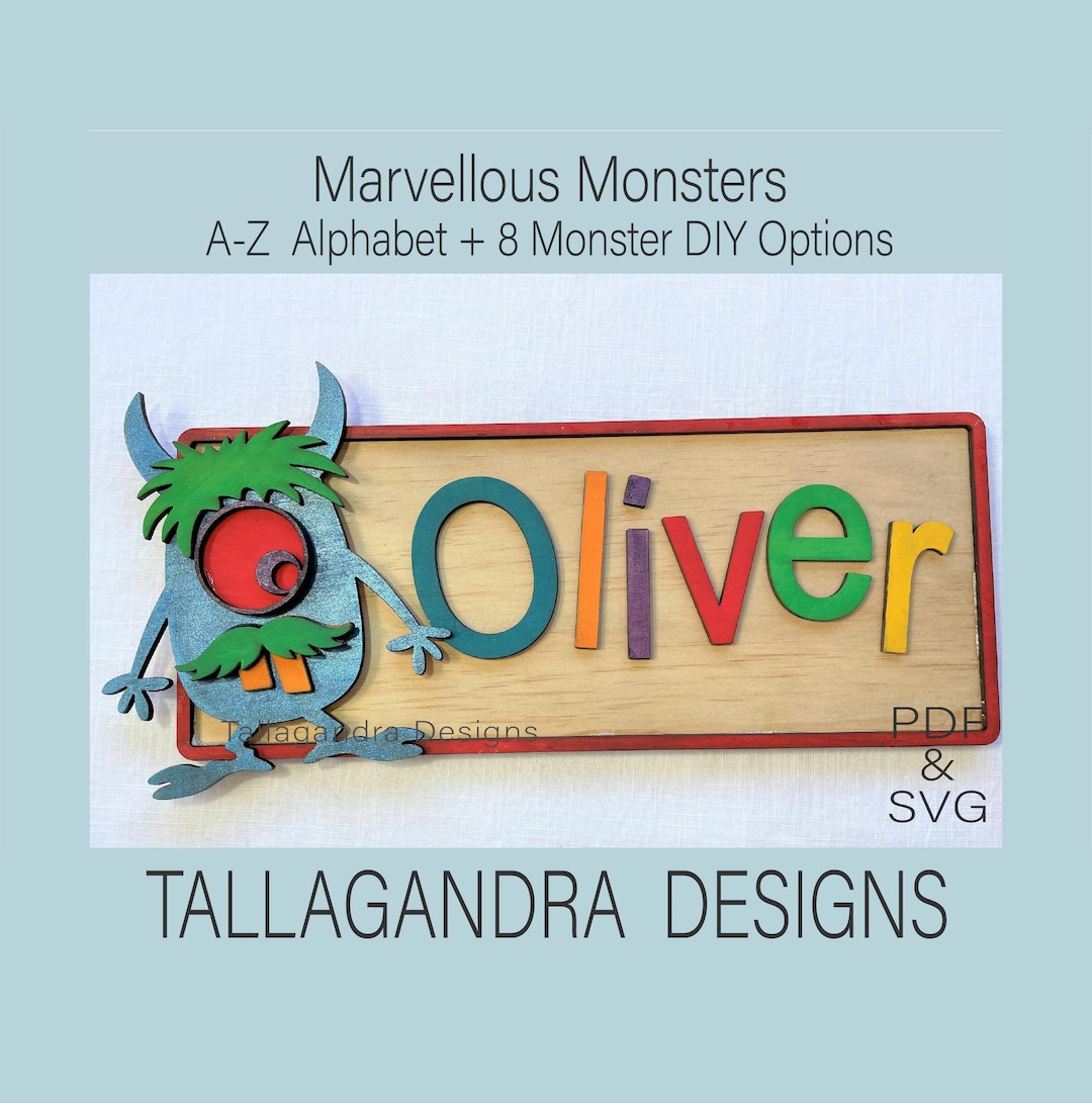 MONSTROUS MONSTERS Alphabet Set + DIY Kit All in One File - Etsy