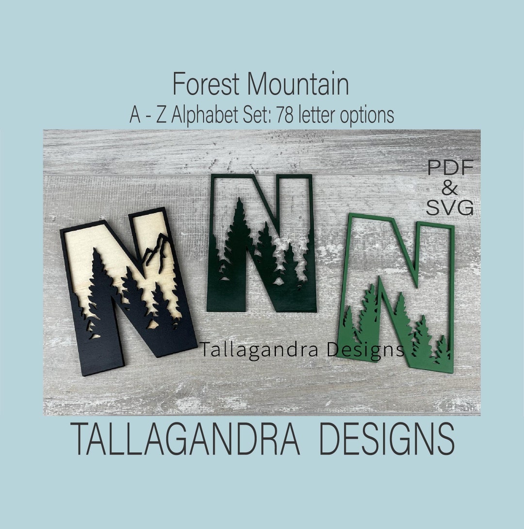 FOREST MOUNTAINS Alphabet Set - 78 Letter Options - 2 or 3 Layered ...