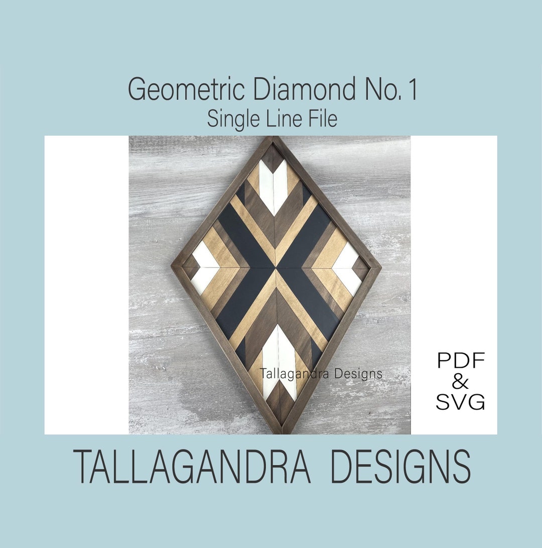 GEOMETRIC DIAMOND No 1 Single Line Laser File / SVG File - Etsy