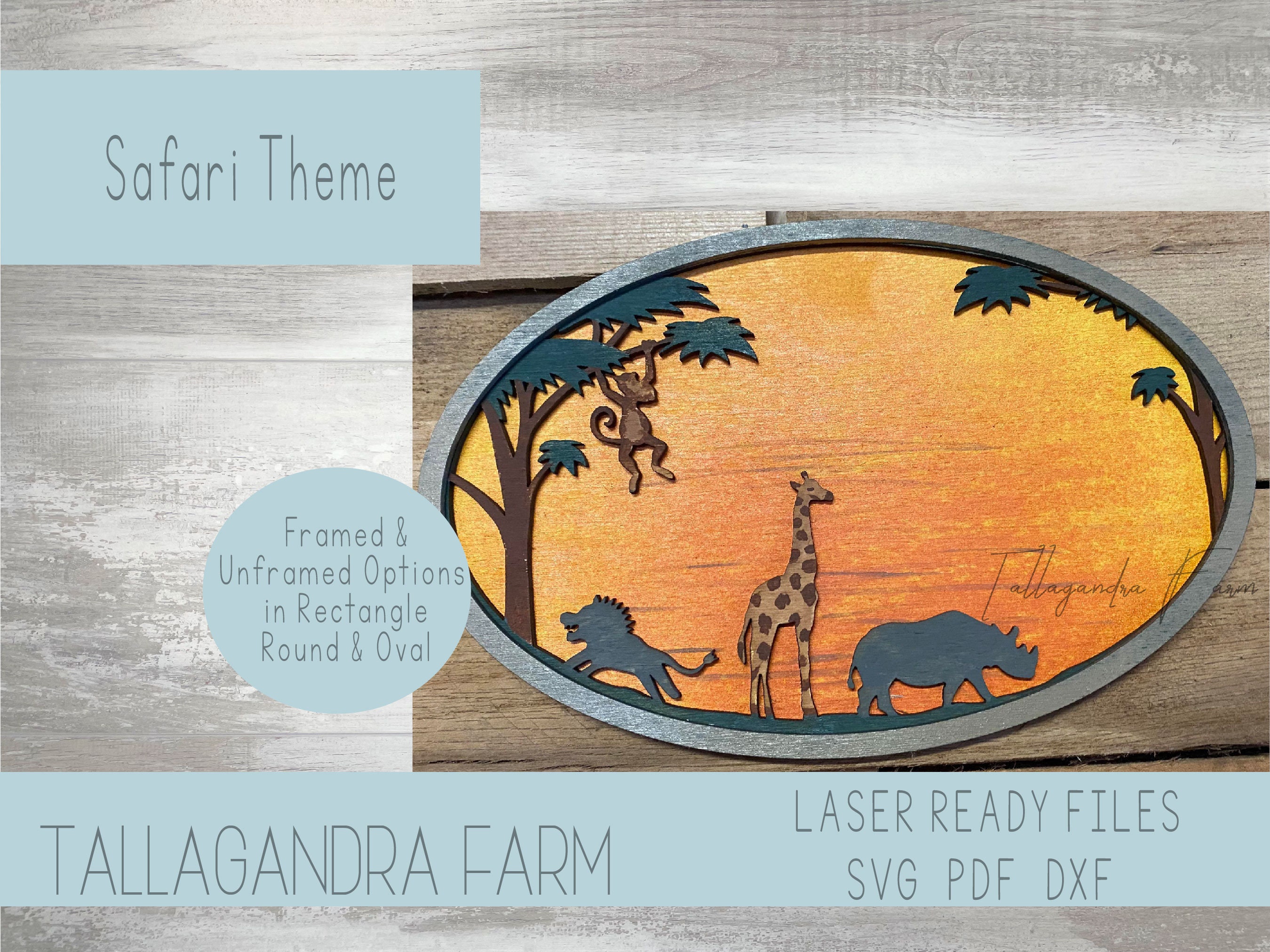 Safari Themed Sign Set 6 Options Included Laser SVG File - Etsy