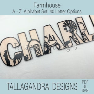 FARMHOUSE - Full Alphabet Set With 40 Letter Options / SVG File | Farm ...