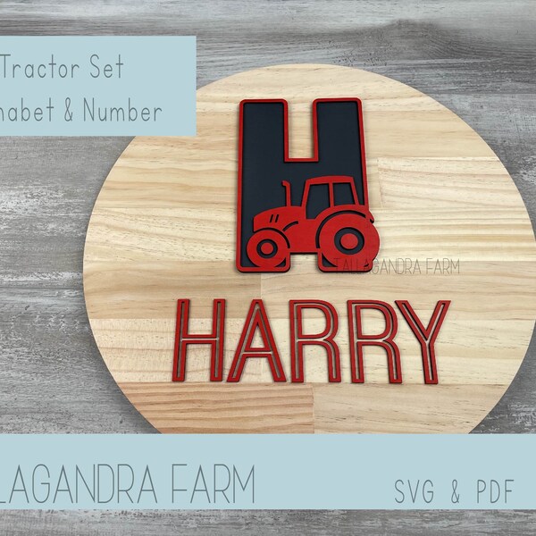 Tractor Alphabet Svg - Etsy