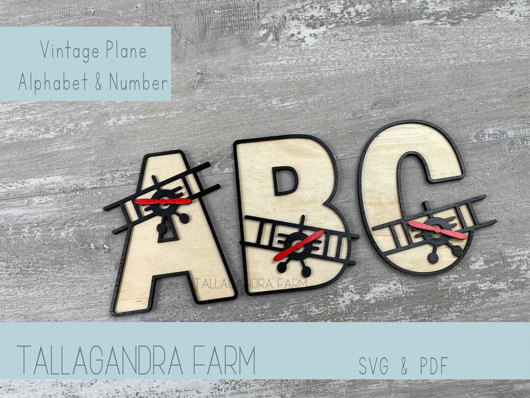 VINTAGE PLANE A to Z Alphabet Set Numbers Aeroplanes SVG - Etsy