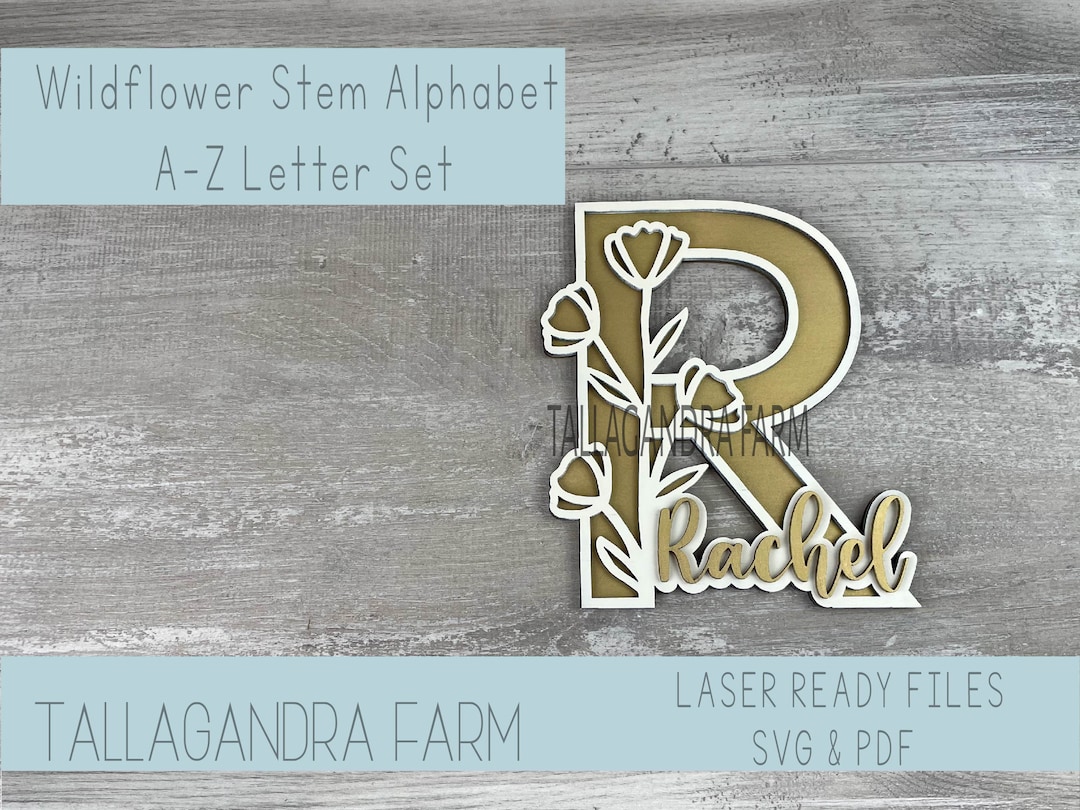WILDFLOWER STEM Alphabet Set / 2 Layered Full 26 Floral - Etsy