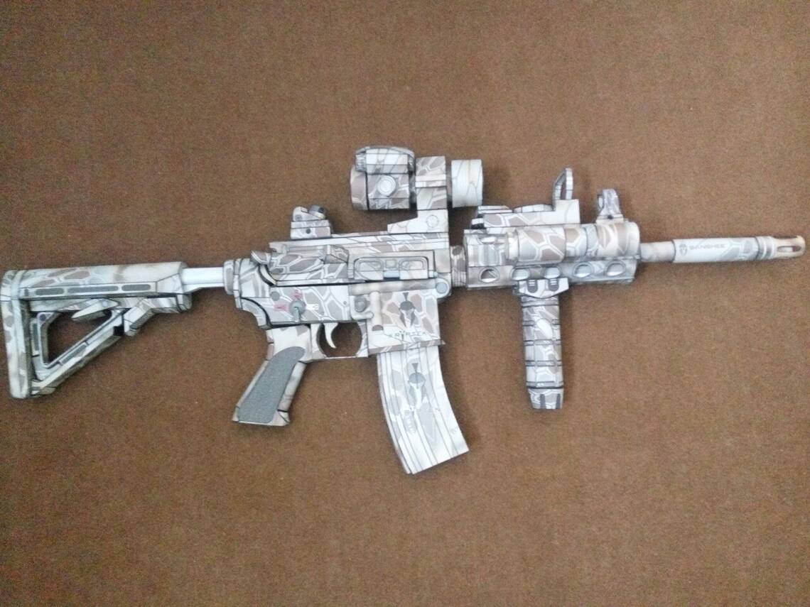 M4A1 Carbine Rifle paper model SWAT Scaled 3D 1:1 Paper Model | Etsy