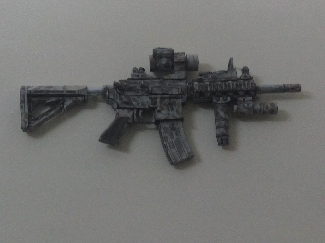 M4A1 Carbine Rifle paper model SWAT Scaled 3D 1:1 Paper Model | Etsy