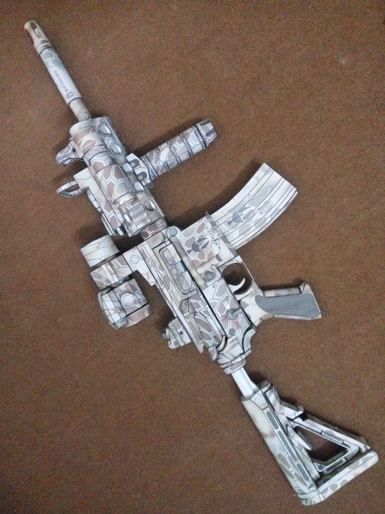 M4A1 Carbine Rifle paper model SWAT Scaled 3D 1:1 Paper Model | Etsy