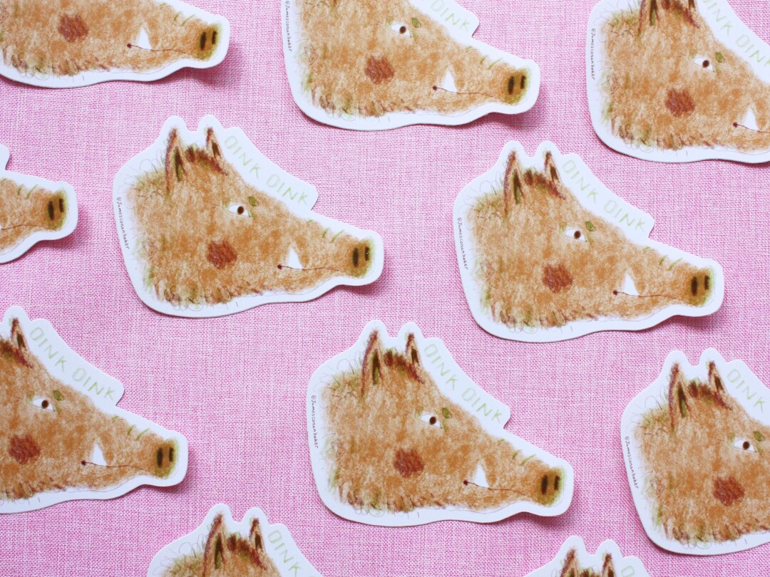 Oink Oink Boar Vinyl Sticker - Etsy