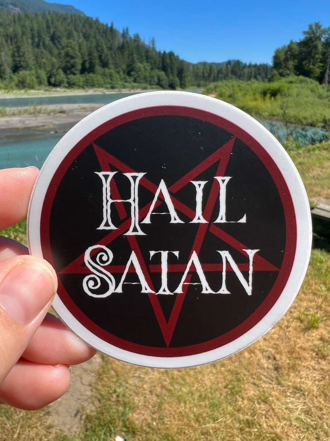 Hail Satan Sticker, Pentagram, Satanist, Hail Thyself, Great for Hydro ...