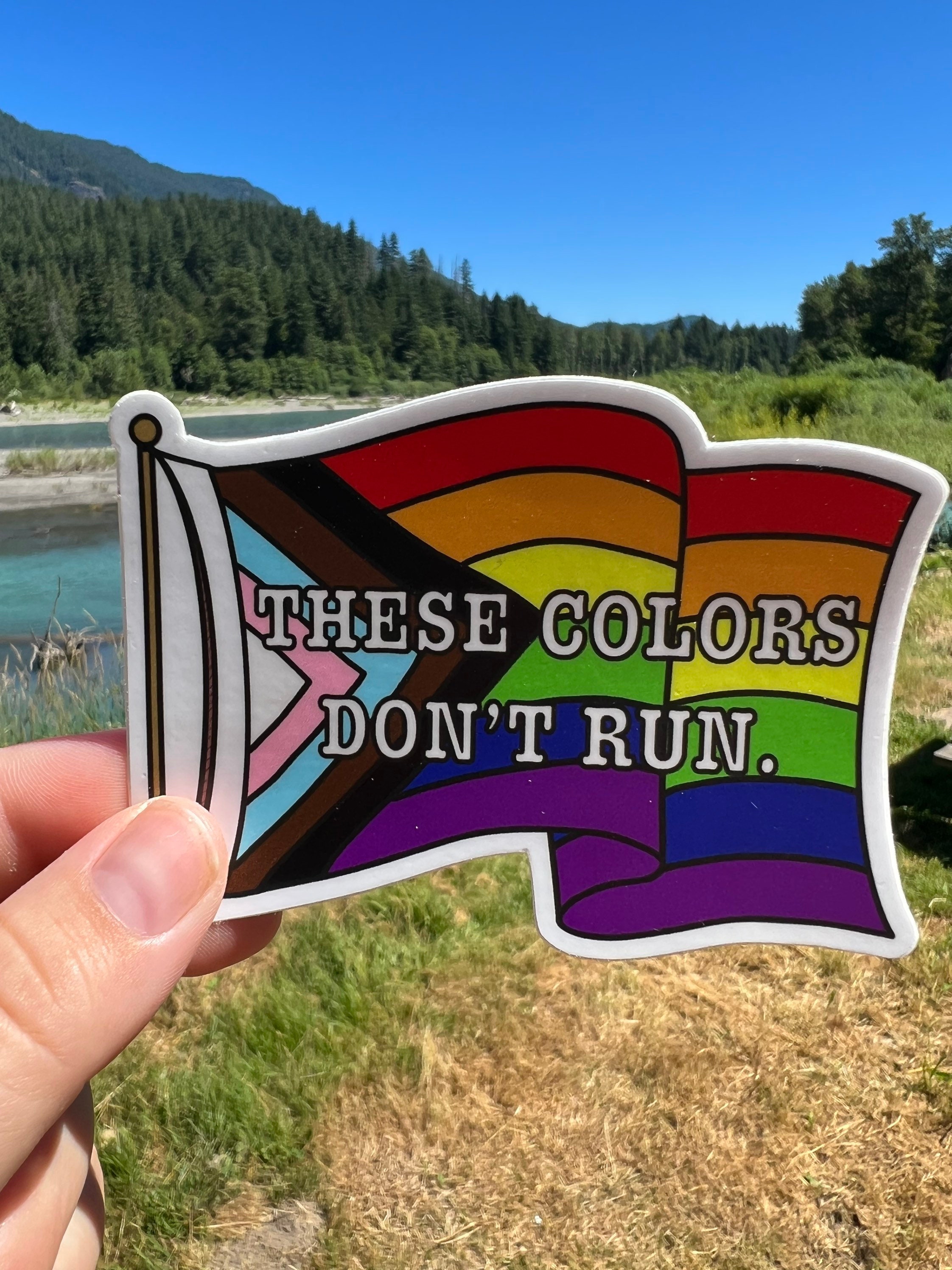 Pride Sticker, These Colors Don’t Run, Progressive Pride Flag, Great ...