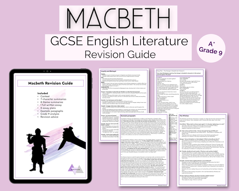 Macbeth English Literature A* Grade 9 GCSE Revision Guide | Study Notes ...