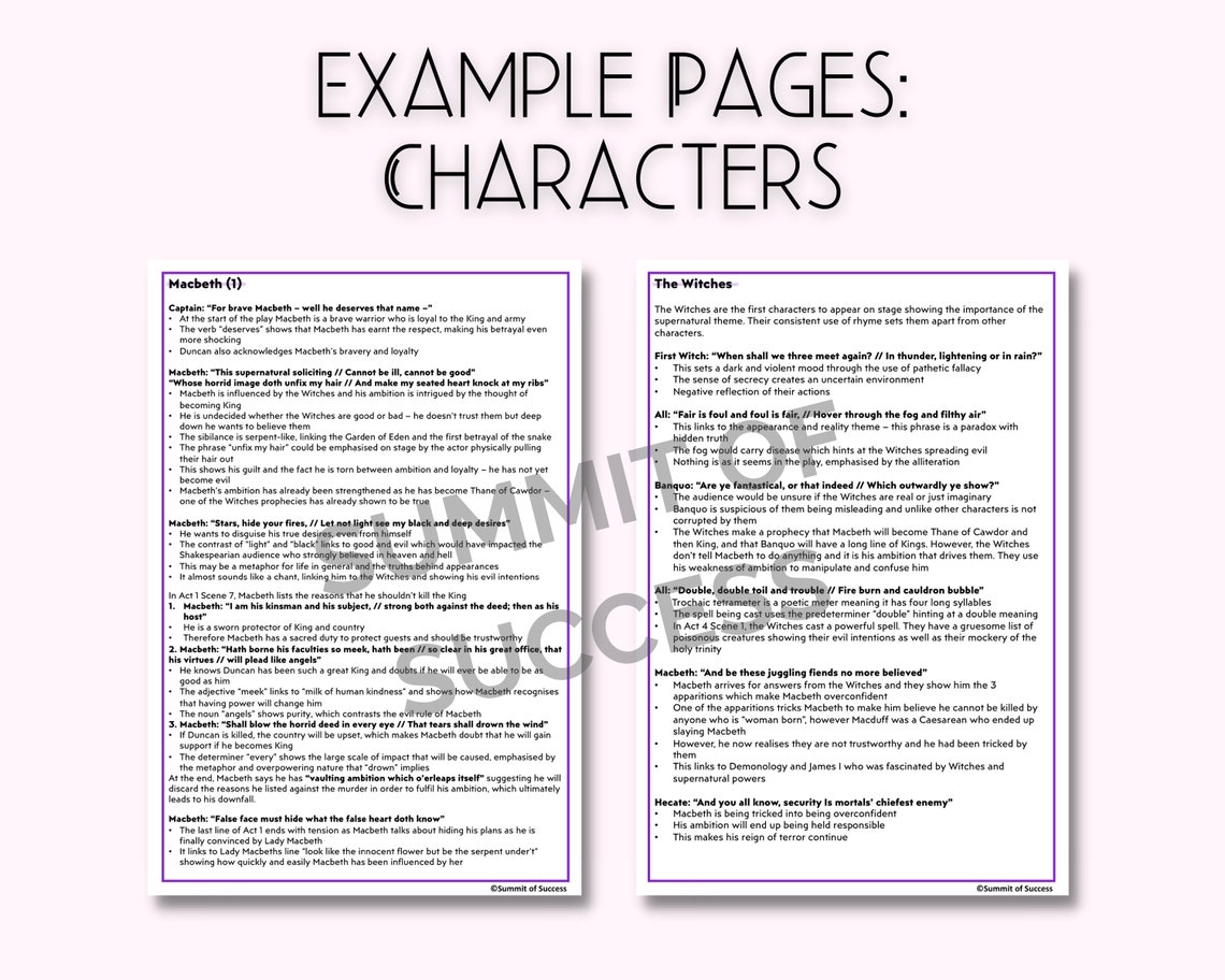 Macbeth English Literature GCSE Revision Guide | Study Notes | Grade 9 ...