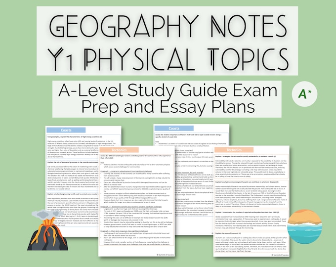 A-level Geography Revision Bundle Exam Question and Essay Plans A Grade ...
