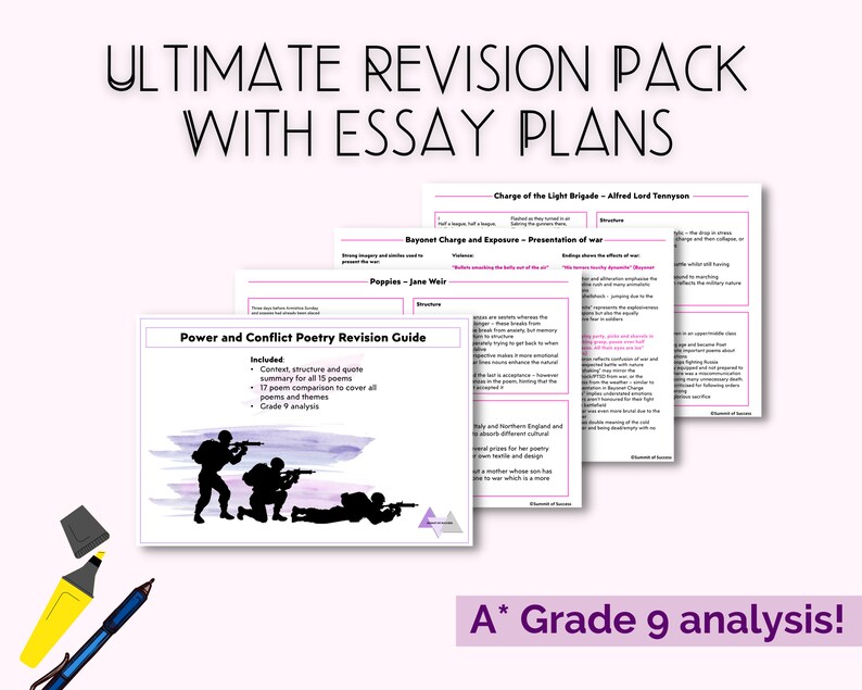 Power and Conflict Poetry A* Grade 9 English Literature GCSE Revision ...