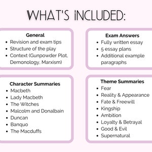 Macbeth English Literature GCSE Revision Guide | Study Notes | Grade 9 ...