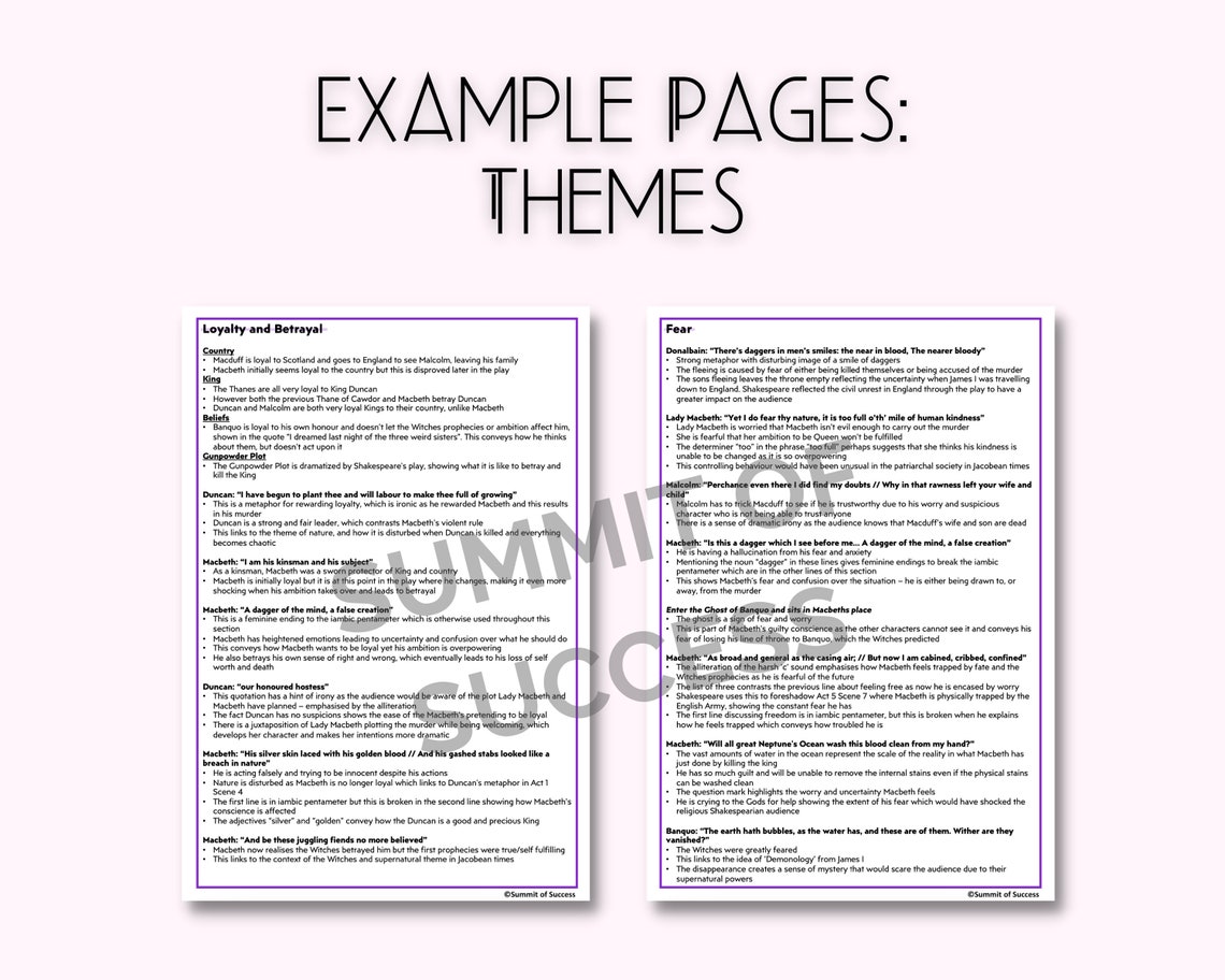 Macbeth English Literature GCSE Revision Guide | Study Notes | Grade 9 ...