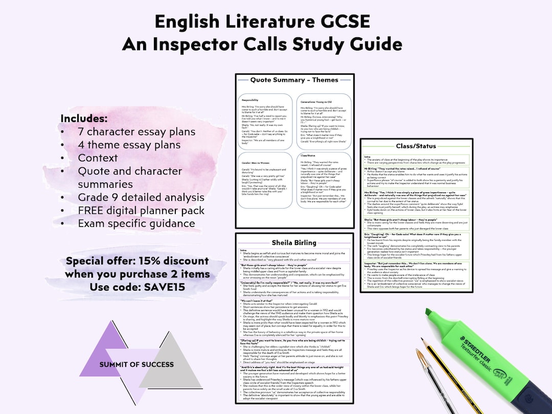 An Inspector Calls English Literature GCSE Revision Guide | Study Notes ...