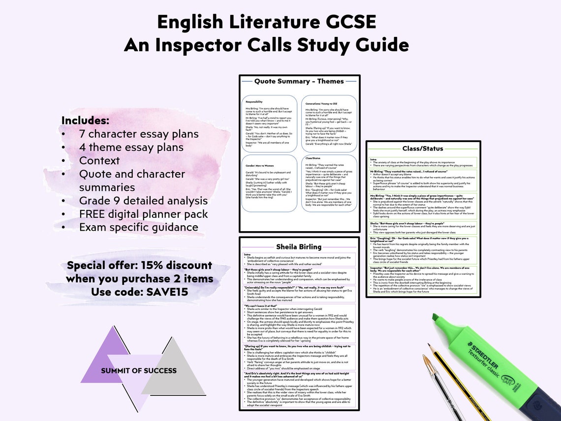 An Inspector Calls English Literature GCSE Revision Guide | Study Notes ...