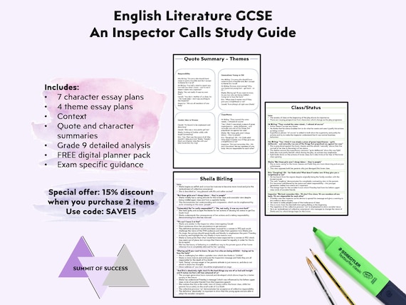 An Inspector Calls English Literature GCSE Revision Guide - Etsy