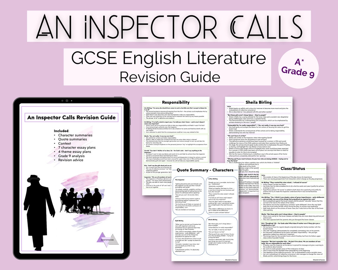 An Inspector Calls English Literature GCSE Revision Guide | Study Notes ...