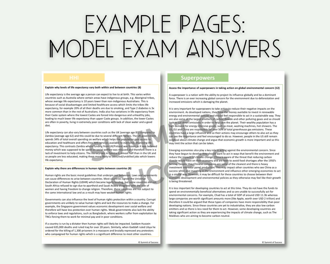 A-level Geography Revision Guide | Year 2 Human Topics | Exam Question ...