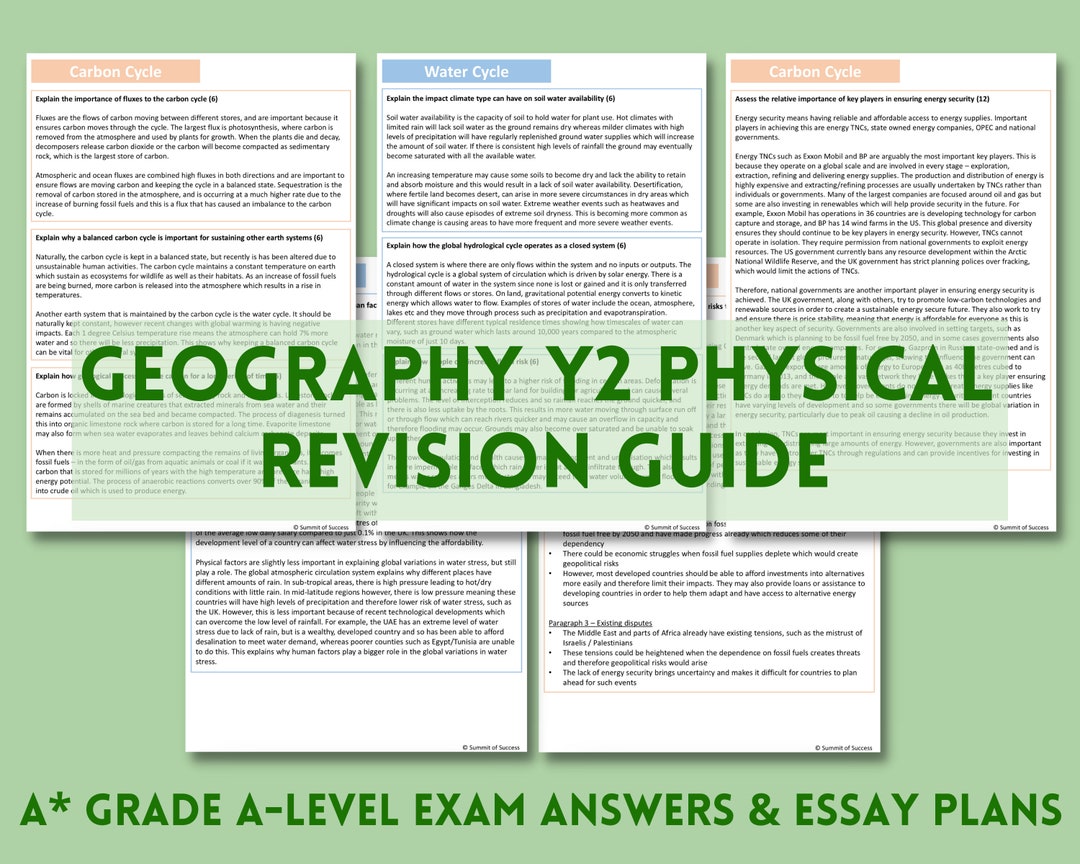 A-level Geography Revision Guide | Year 2 Physical Topics | Exam ...