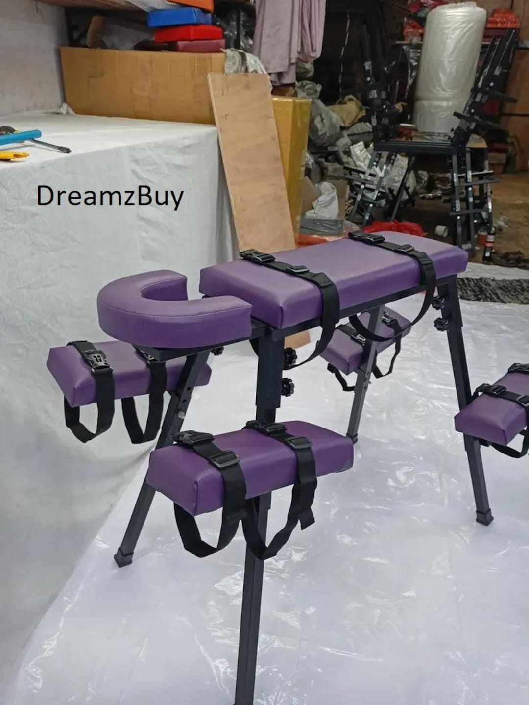 Portable BDSM Spanking Bench Purple | Adjustable Bondage Table With ...