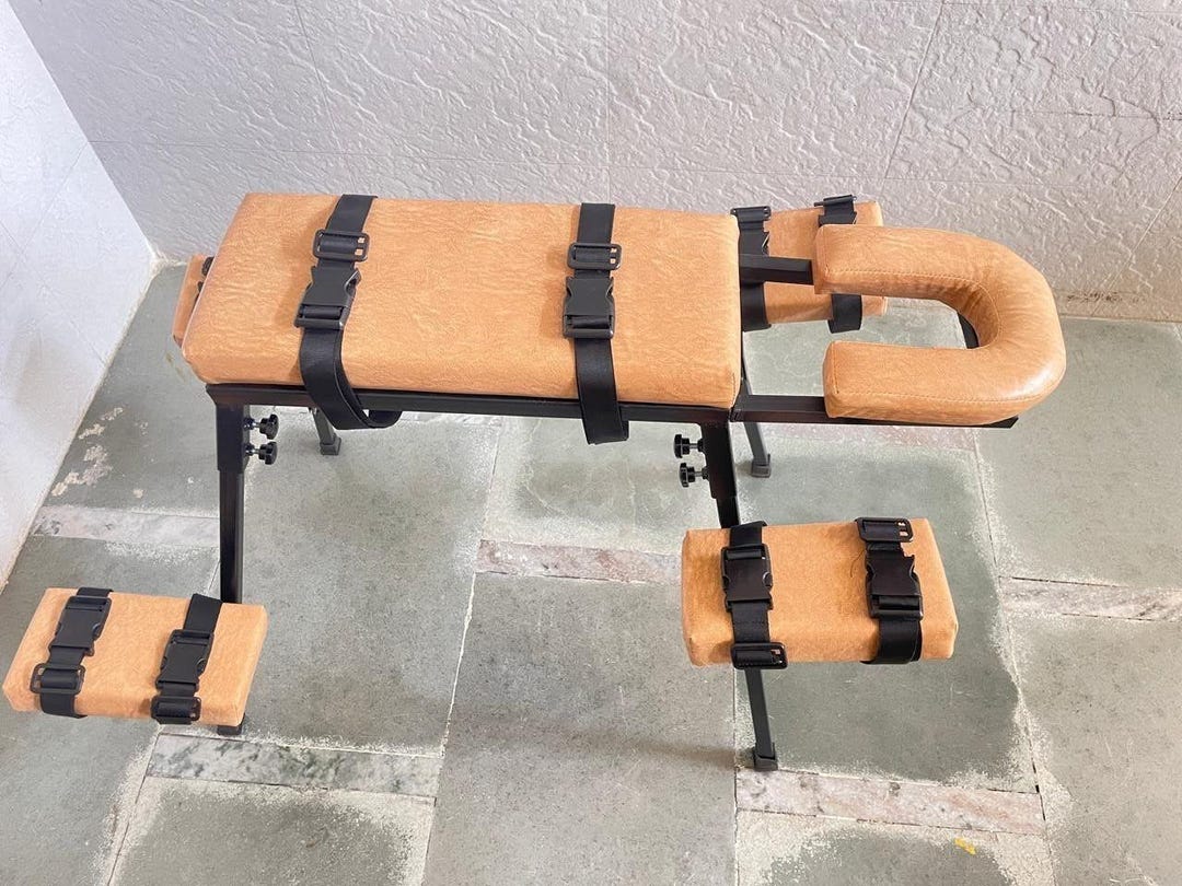 Cream Spanking Bench BDSM Furniture – Portable Bondage Restraint Table ...