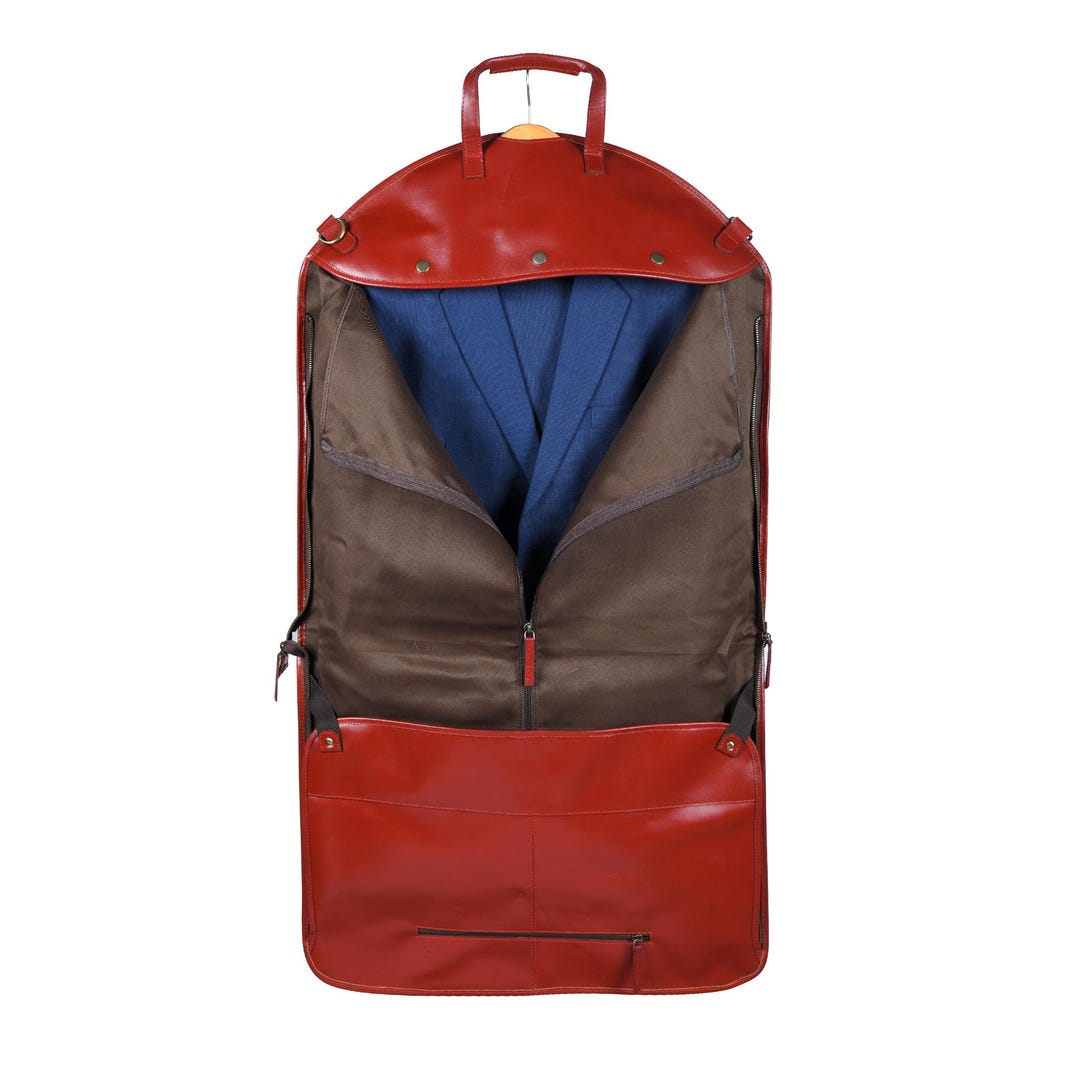 Leather Garment Bag, Leather Suit Bag, Foldable Suit Bag for Men ...