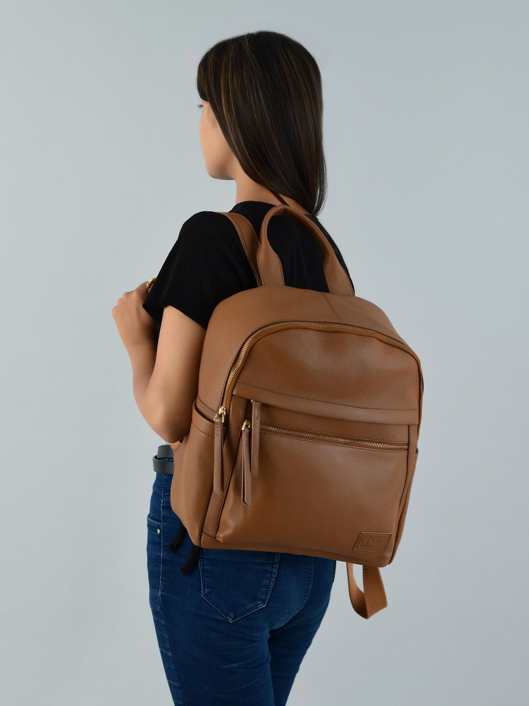 Handcrafted Buffalo Leather Backpack Purse: Tan Mini Backpack - Etsy