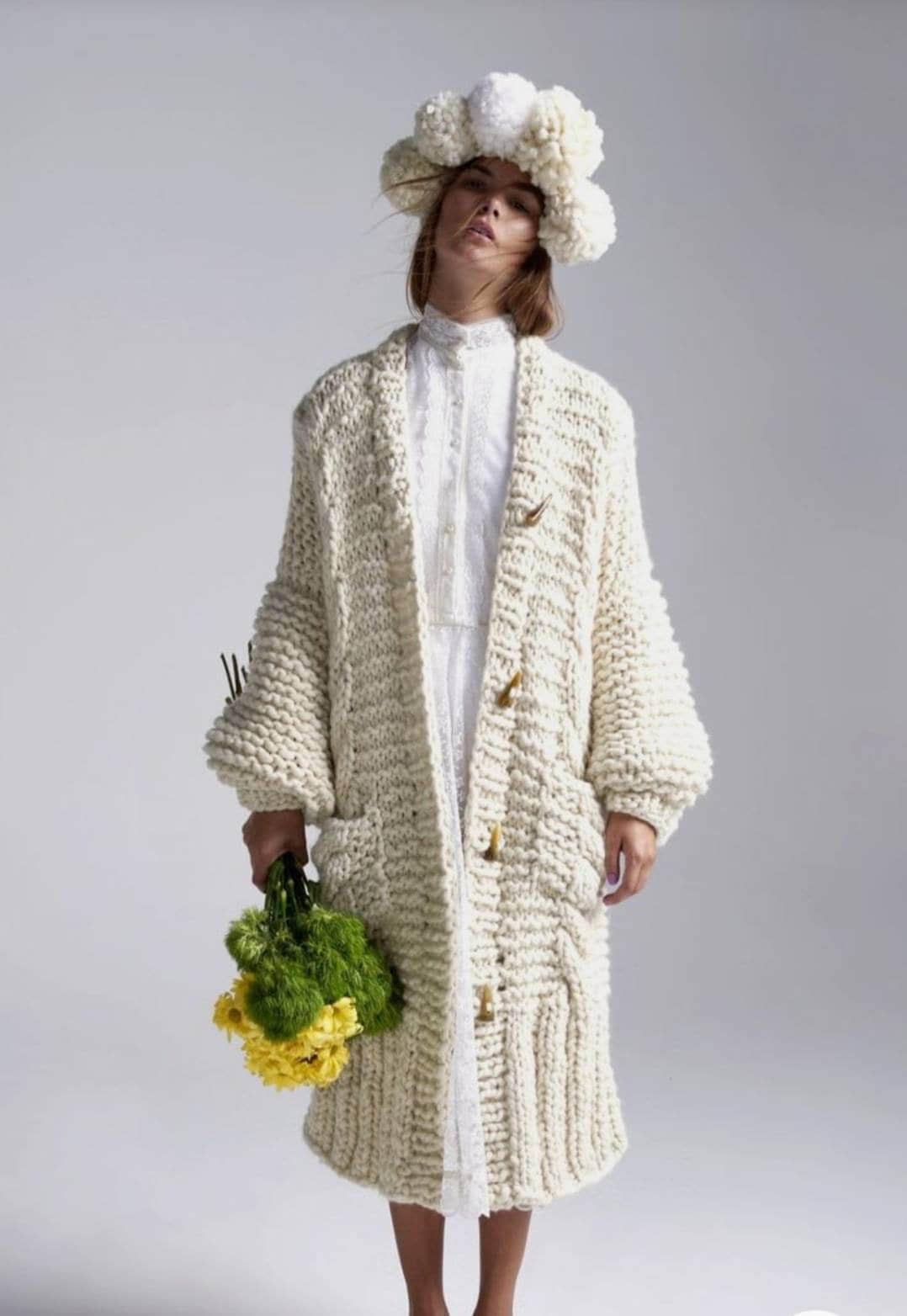 Chunky Knitted Ivory Long Cardigan for Women, Cable Knit Womens ...