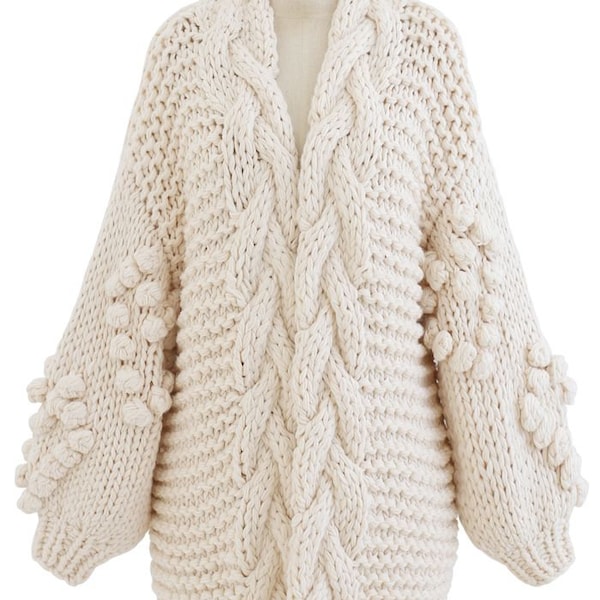 Chunky Knit Cardigan - Etsy