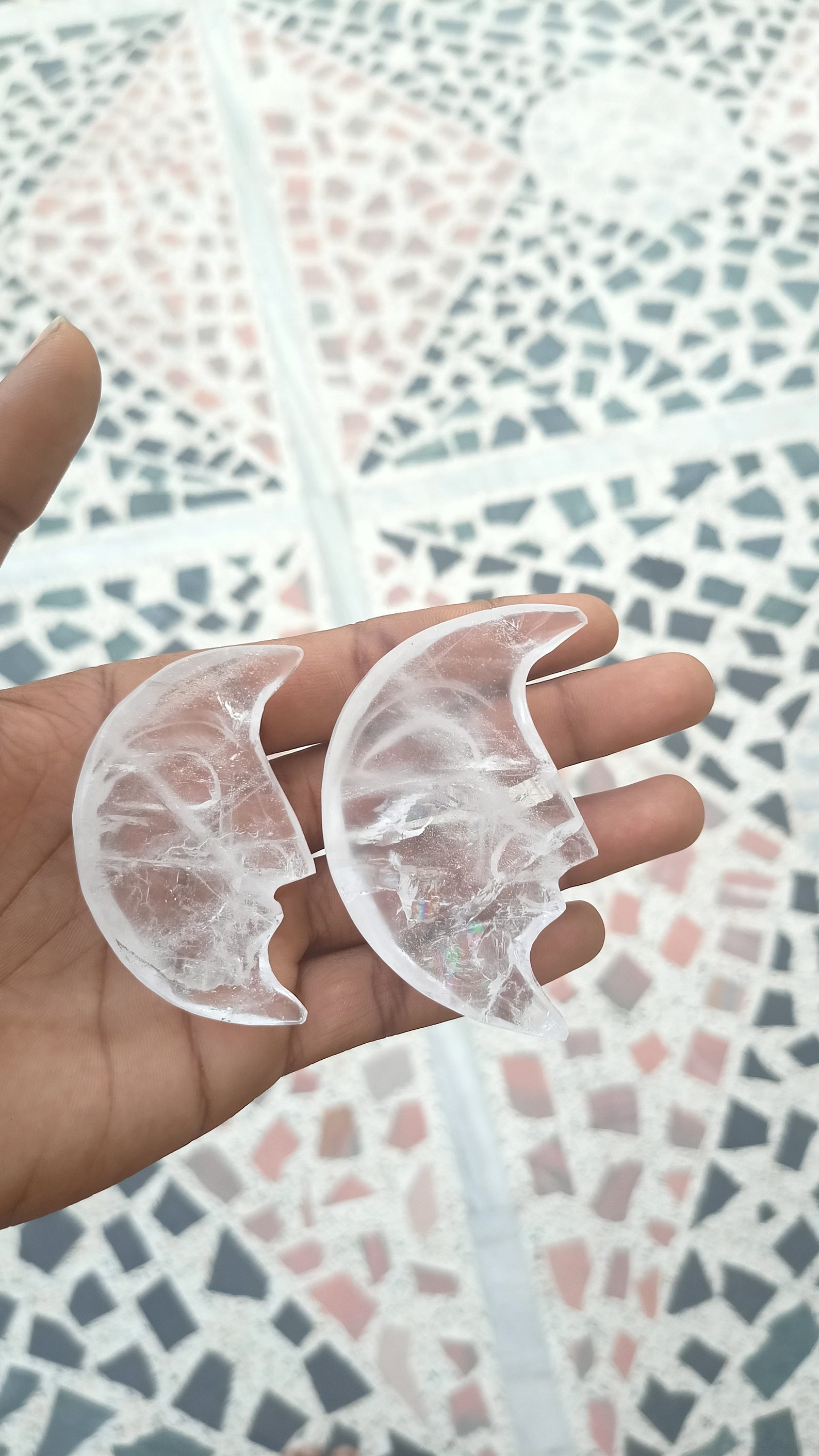 560 Cts Crystal Moon Shape Natural Stone - Etsy