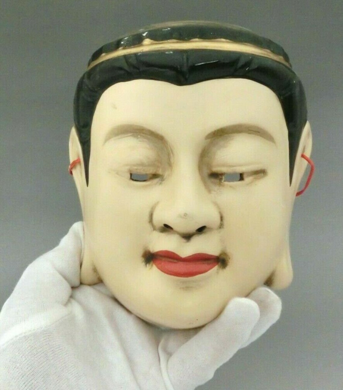 Vintage Japanese Pottery Noh Mask SHAKA-NYORAI 釈迦如来 Very Good | Etsy