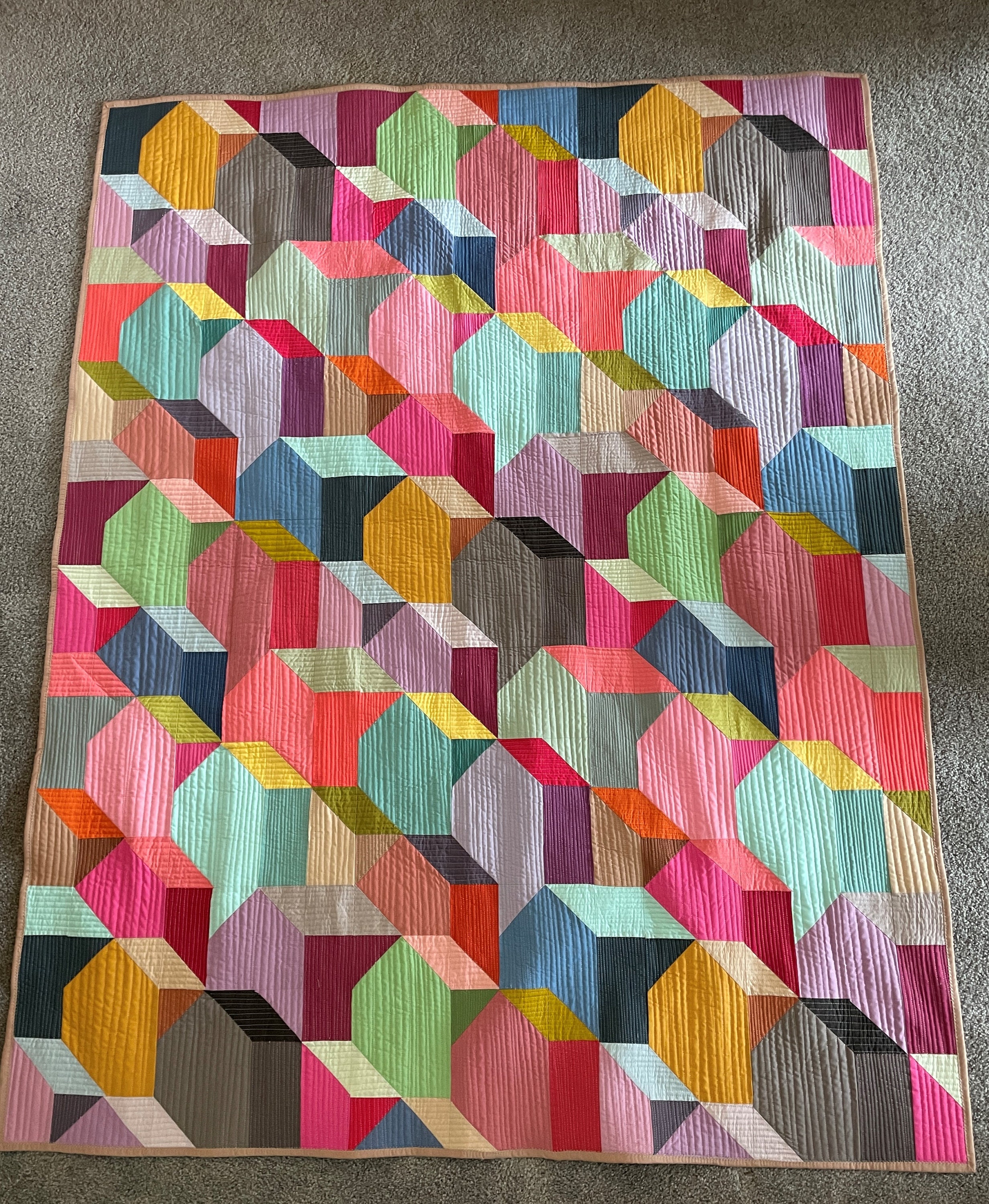 Colorful Contemporary Throw Quilt, Colorful Contemporary Wall Hanging ...