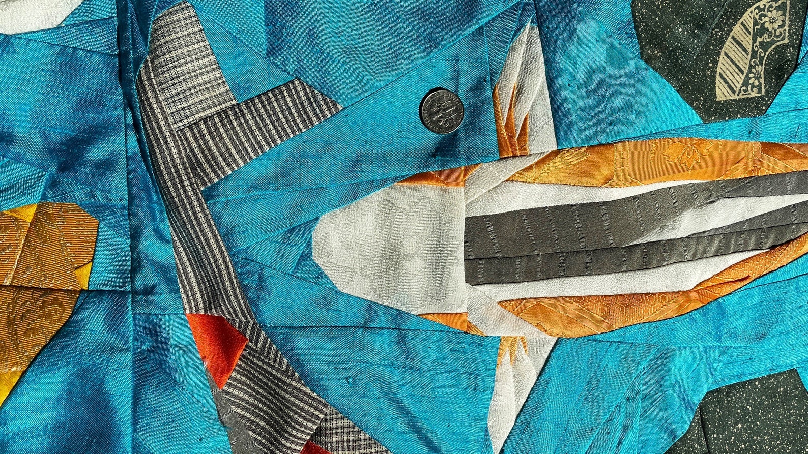 Kimono Silk Koi Wall Hanging: Japanese Art Quilt (37x47) - Etsy