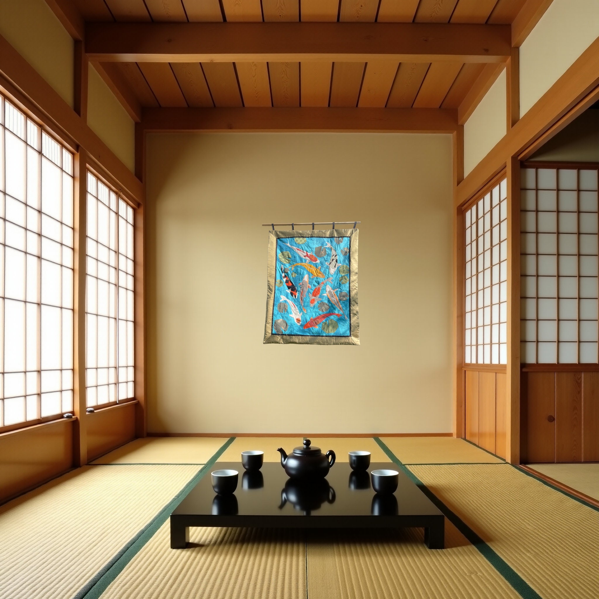 Kimono Silk Koi Wall Hanging: Japanese Art Quilt (37x47) - Etsy