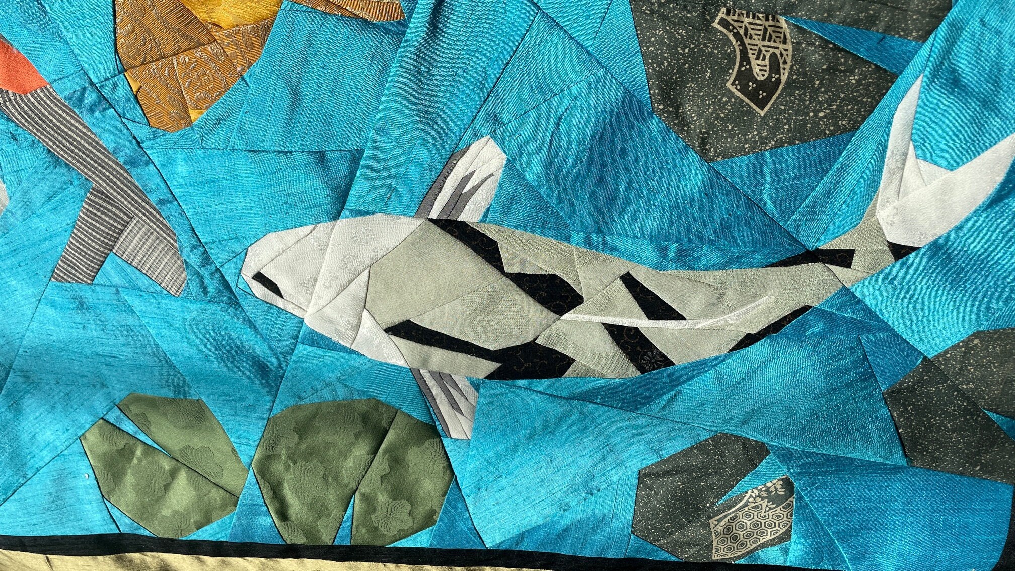 Kimono Silk Koi Wall Hanging: Japanese Art Quilt (37x47) - Etsy