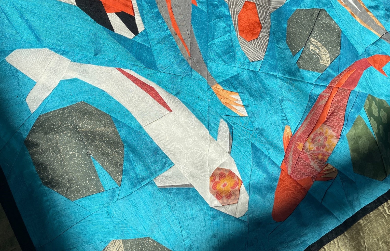 Kimono Silk Koi Wall Hanging: Japanese Art Quilt (37x47) - Etsy