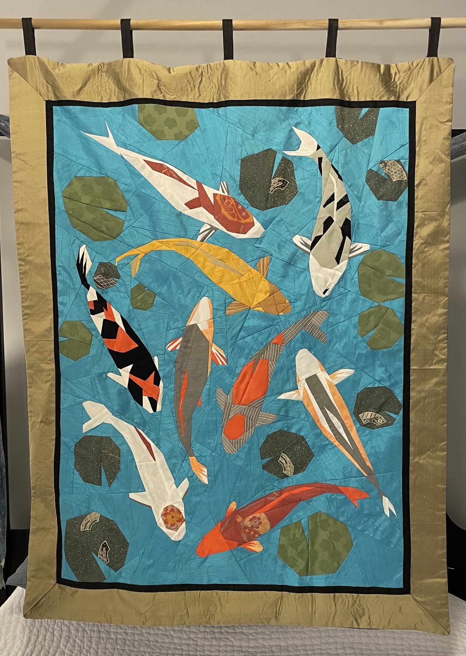 Kimono Silk Koi Wall Hanging: Japanese Art Quilt (37x47) - Etsy