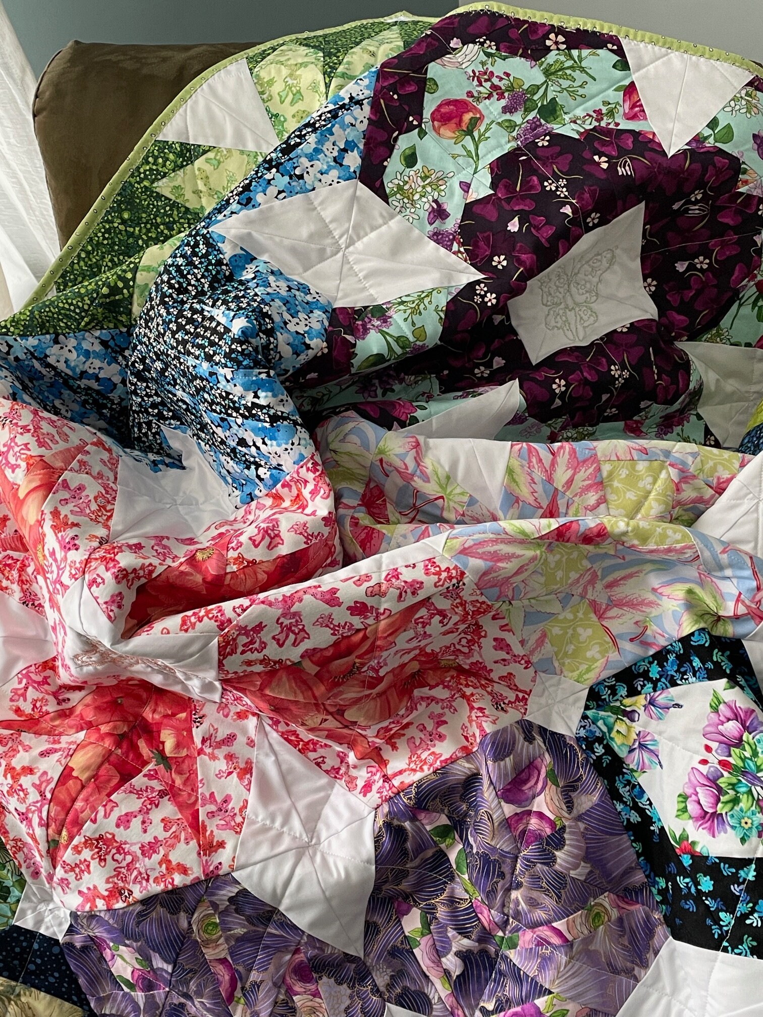 Bright Floral Quilt, Colorful Lap Quilt, Spring Lap Quilt - Etsy