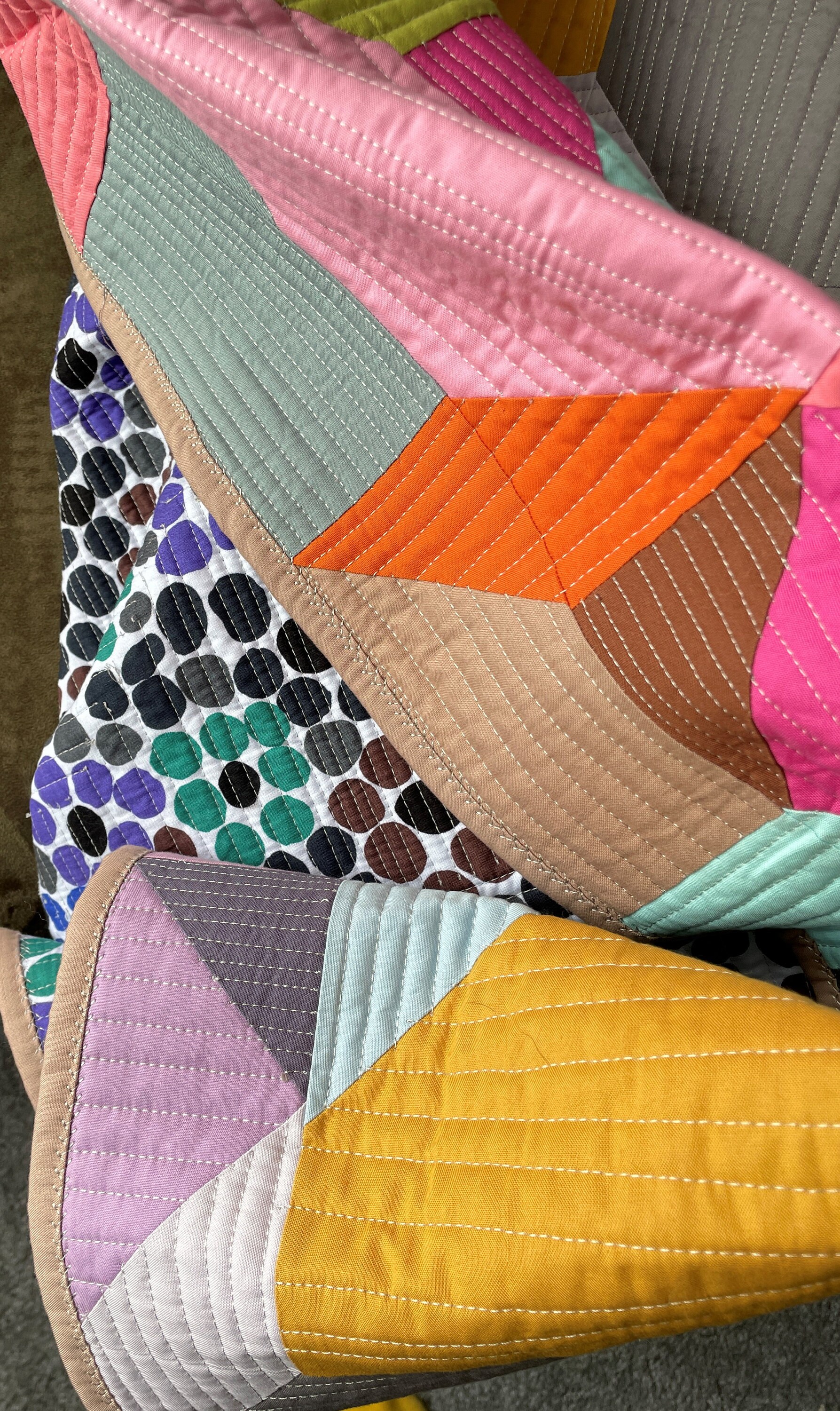 Colorful Contemporary Throw Quilt, Colorful Contemporary Wall Hanging ...