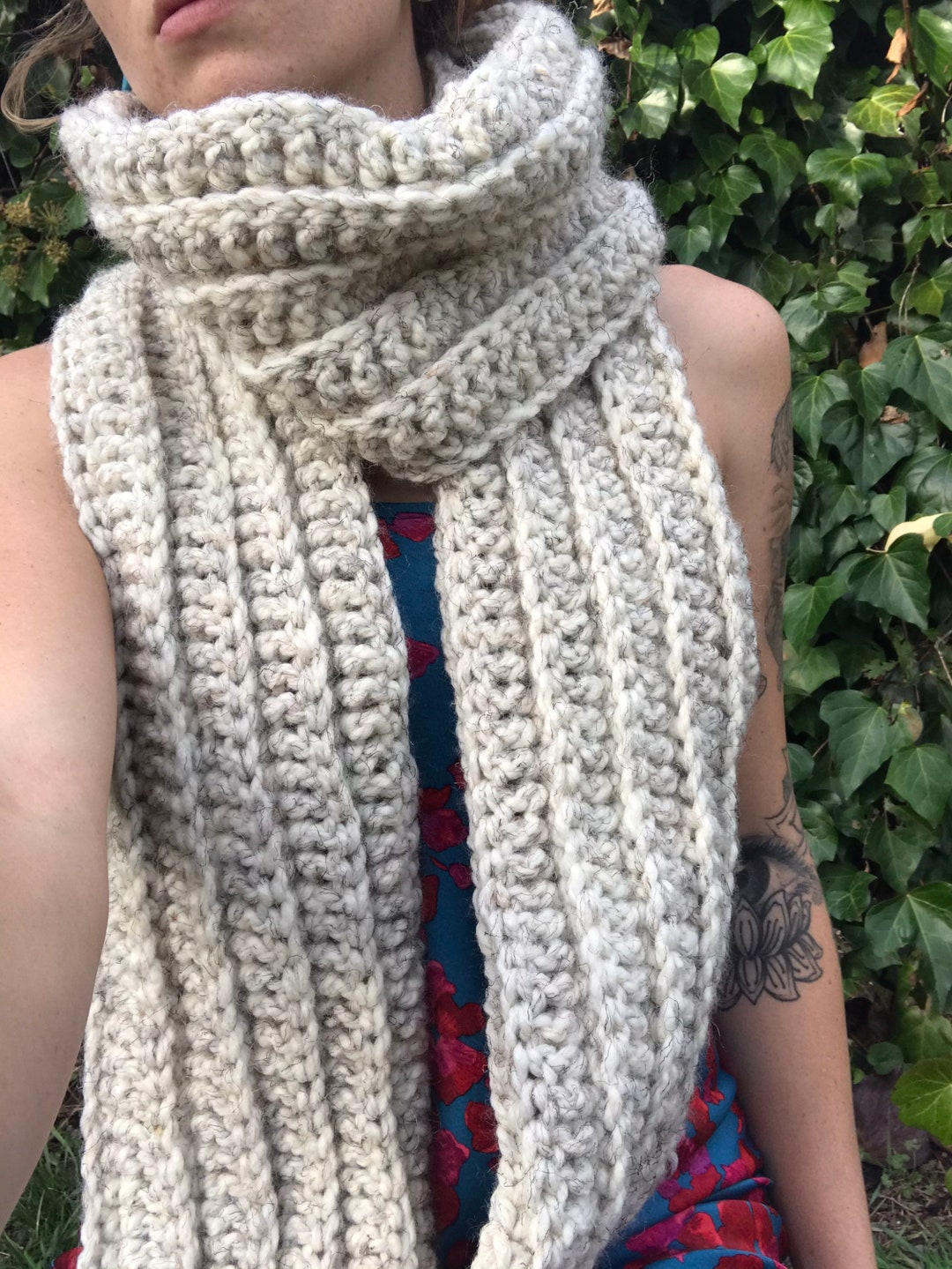 Cozy, Chunky, Crochet Scarf (wool) - Etsy